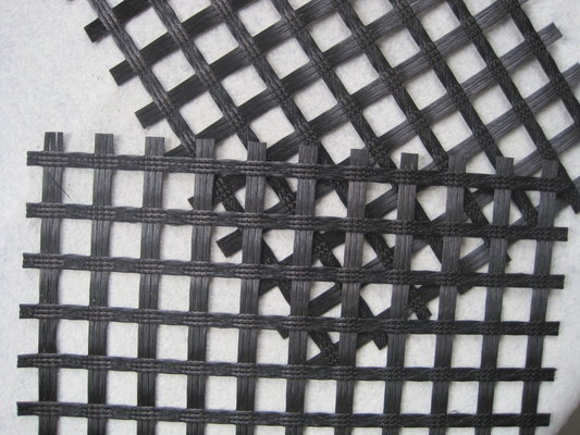 PP Biaxial Warp Knitted Geogrids In Pavement Construction , Fiberglass Mesh Cloth 