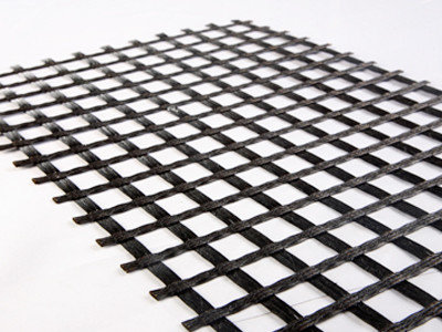 Self - Adhesive Pavement Reinforcement Geogrid Fibreglass Material Black Color