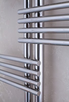 300mm Wide Wall Mounted Heated Towel Radiator , Brushed Stainless Steel Towel Rail