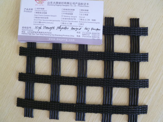 30KN 13% Low Elongation Asphalt Reinforcement Biaxial Geogrid Warp - Knitted Polyester