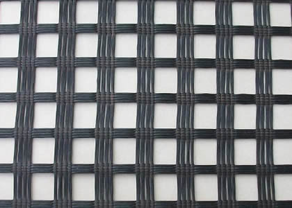 Polyester / PET Asphalt Reinforcement Biaxial Geogrid , Asphalt Road Reinforcement Layers