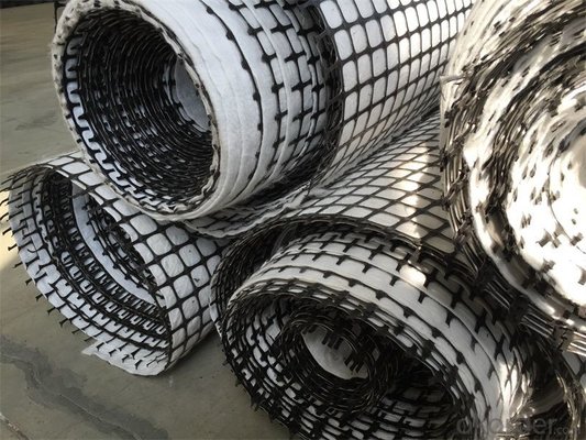 Non - Woven Geosynthetic Materials Compound With Plastic / PP Biaxial Geogrid
