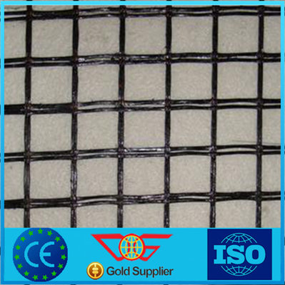 Pvc Coated Polyester / PET Biaxial Geogrid Composite With Non - Woven Geofabric
