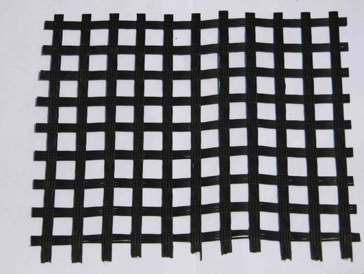 30KM - 1000KN Bitumen Coating Fiberglass Retaining Wall Geogrid With Water Soluble