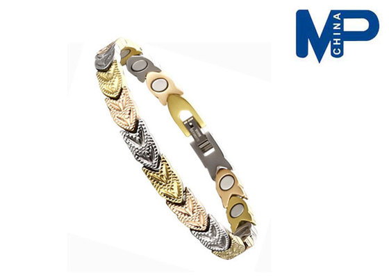 Специализированный розовый браслет 190*6.7*3.2mm OEM/ODM металла плакировкой золота