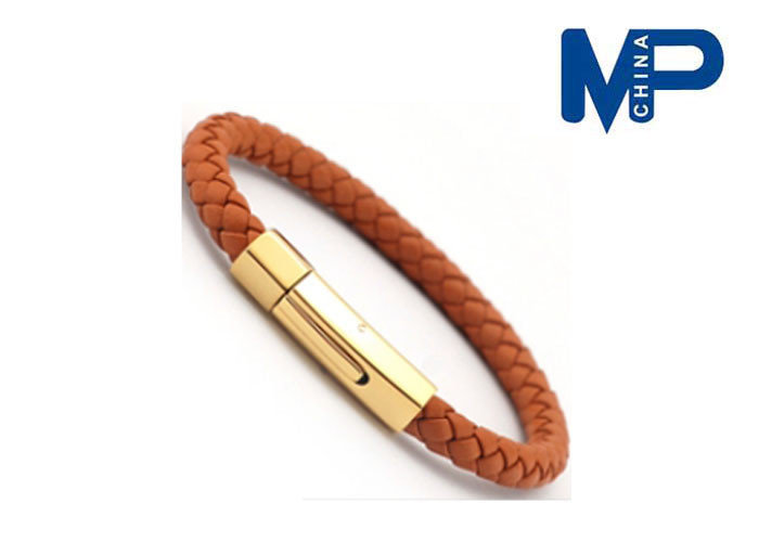 Персонализированный верблюд браслета цветастого кожаного bangle металла умный