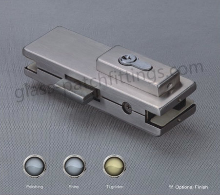 Centre Patch Lock Glass Patch Fittings High Precision Notch Angle With Brass Cylinder