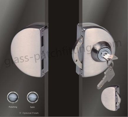 Double Side Glass Door Hardware Semicircular Shape Double Opening Patch Lock