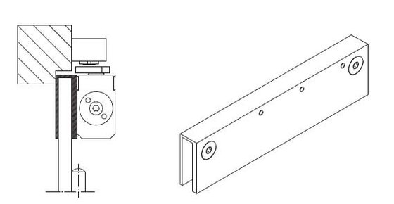 Multifunctional Glass Door Shoe , Hydraulic Door Closer Parts Simple Structure