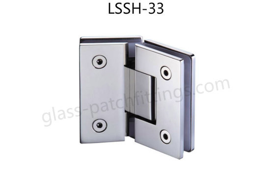Brass Glass To Glass Hinges 135 Degree Bearing Weight 50kg Exquisite Polishing Process