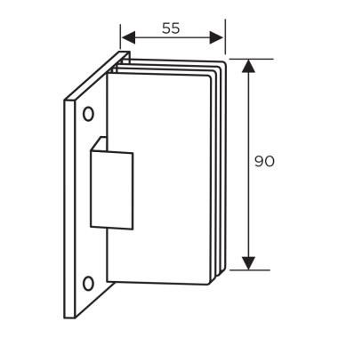 Stainless Steel Shower Door Hinges Wall To Glass Max Door Width 800 - 1200mm