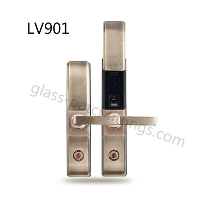 Solid Copper Home Fingerprint Lock , Smart Card Door Lock Virtual Bit Password