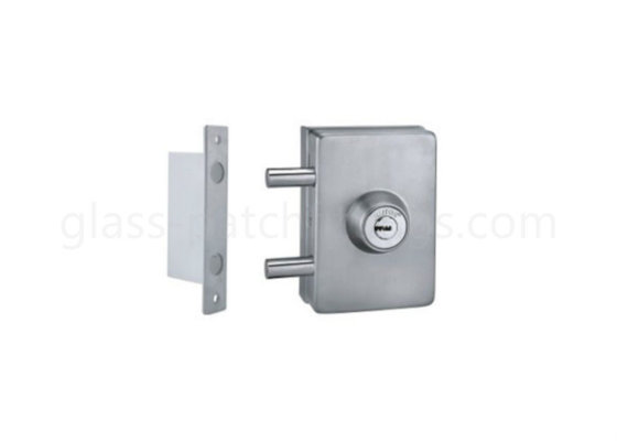 Brass Cylinder Frameless Door Lock Polished Finish Single Side Key Door Lock