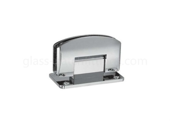 Curve Brass Glass Shower Door Hinges Hardware L Shaped With Gaskets Preventing Glass Damage