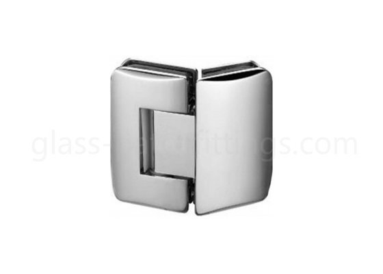 Frameless Glass Shower Door Hinges Silver Color 135 Degree Opening Angle