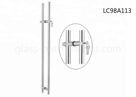 Stainless Steel 316 304 201 Entry Glass Door  Pull Handle With Lock EU Standard Core Applied