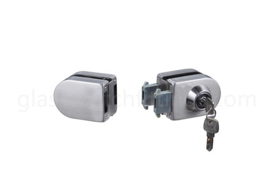 Stainless Steel Cover Glass Door Hinges And Locks Semi Round Shaped With Strike Box