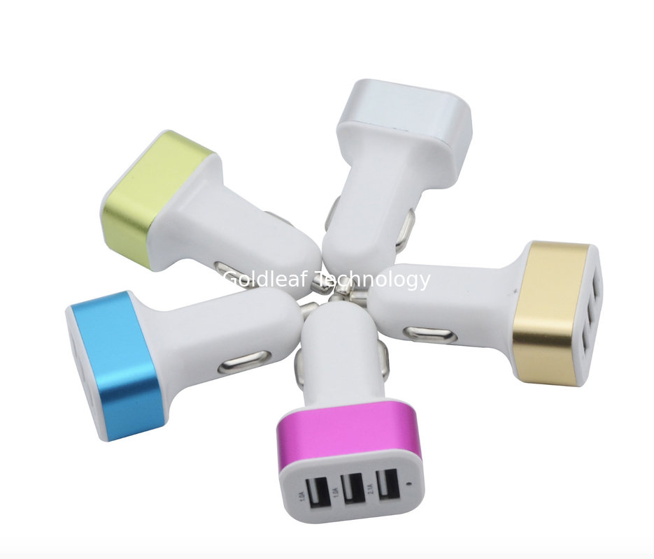 Shenzhen factory supply Aluminium frame 3 USB car charger phone tablet chargers
