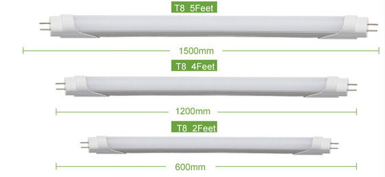 950LM Split Type T8 LED Tubes High Power Factor 600mm for OEM