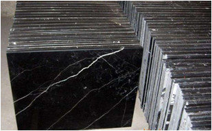 Natural Split Marble Stone Tile , Black Marble Kitchen Floor Tiles