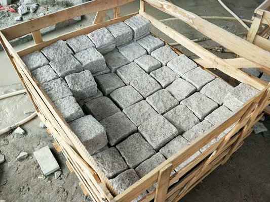 Grey Granite Cube Natural Limestone Tile Corrosion Resistant Design