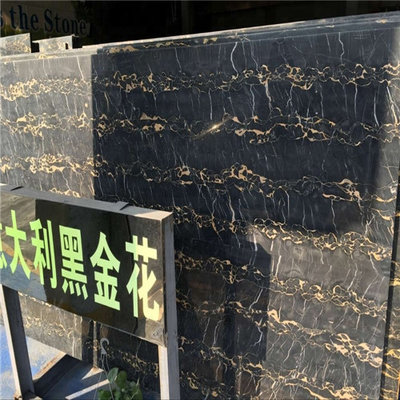 Portoro Gold Marble Stone Slab , Italian Marble Slab CE Certification