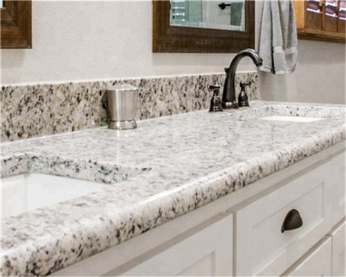 Custom Grooved Granite Stone Slabs , River White Granite Kitchen