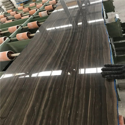 Home Brown Wooden Marble Slab Thickness Corrosion Resistant Design