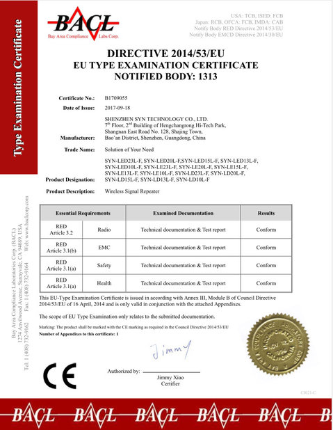 China Shenzhen SYN Technology Co., Ltd certification