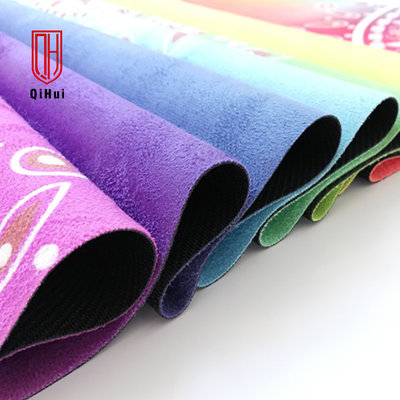 Suede yoga mat rubber flannel printed yoga mat
