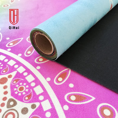 Suede yoga mat rubber flannel printed yoga mat