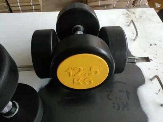 Power Training Gym Equipment Dumbbell , Pro Style Rubber Coated Dumbbells