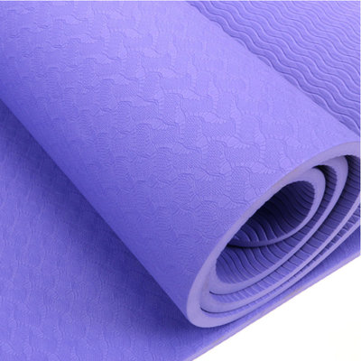 Solid Color Non Slip Yoga Mat , 183 * 61cm Lightweight Travel Yoga Mat
