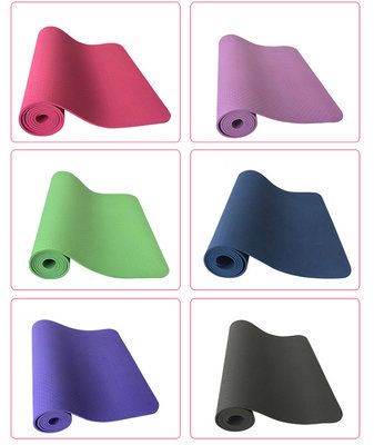 Non Slip 6mm TPE Gym Yoga Mat Rich Color Foldable For Exercise 850g Weight