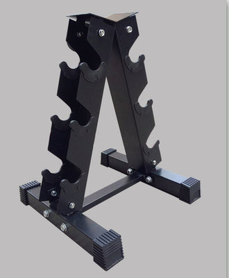 Black Solid Dumbbell Weight Stand , 2.5mm Thickness 3 Tier Dumbbell Storage Rack