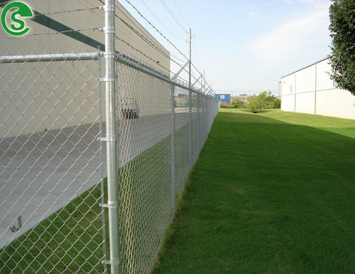 Powder distribution room protension fence chain link fence with top barbe wire