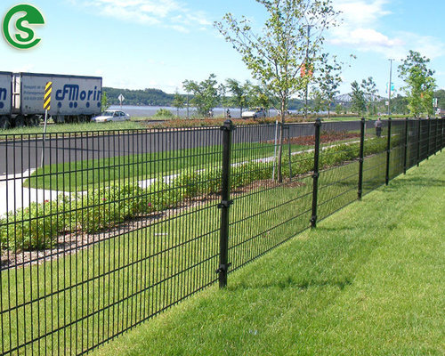 Security border fencing panels ornamental double horizontal wire fence