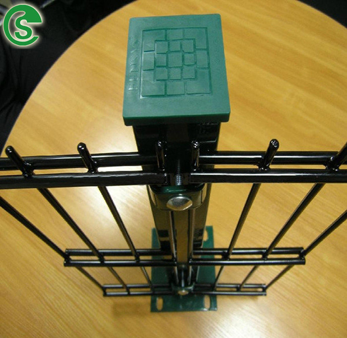 8ft decorative green vinyl coated double wire mesh fence for bouday wall