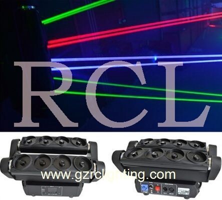 8 Heads RGB Spider Laser Moving Head Beam Disco Light