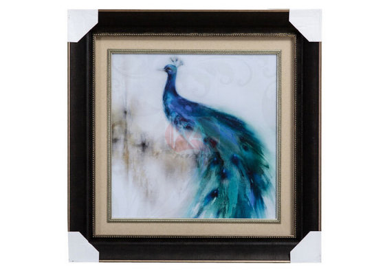 Framed Artworks animal Oil painting peacock zebra for home wall Decoration