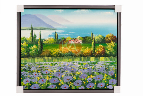 Art Decor Modern Canvas Framed Red Bloom Flowers Oil Painting images