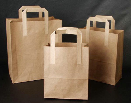 Brown Paper Bags With Handles / Handled Paper Bags For Packaging