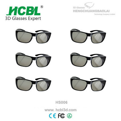 Brigh Black Frame Linear Polarized 3D Glasses For Hotels Tv Chain