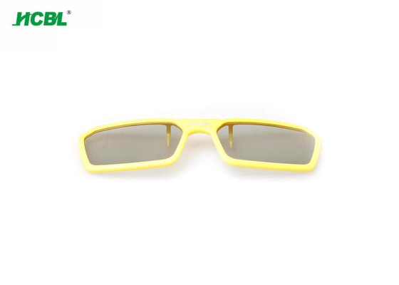 Yellow Disposable Passive 3D Clip On Glasses With Circular / Leaner Polarized Lenses