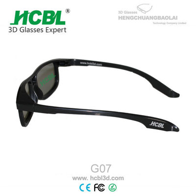Yellow Stylish Active Circular Polarized 3D Glasses / Eyewear With ABS Frame