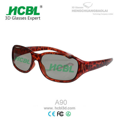 Sexy Eco - friendly Leopard PC Frame Circular Polarized 3D Glasses Red Blue