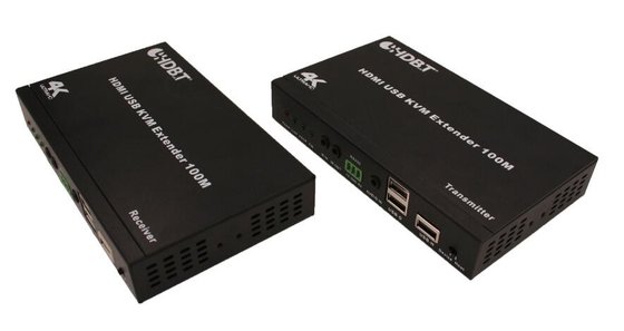 HDBaseT 4K HDMI Extender with USB 2.0 KVM Function with Bi - directional IR LAN