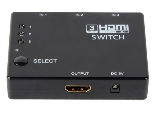 Mini 3x1 HDMI Switch Box Maintains High Resolution Video , Intelligence Or Mechanical Switch