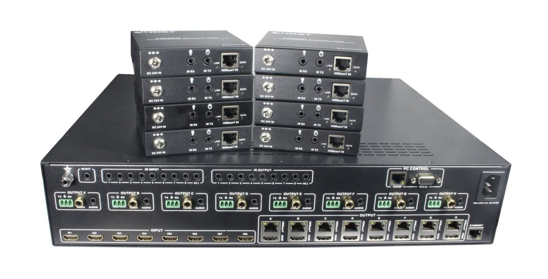 8x8 Hdbaset Matrix Switch Selector with 3d 1.4a Edid Manager Control