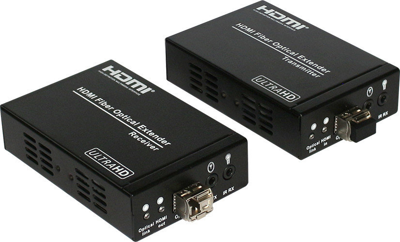 Portable HDMI Fiber Extender 1Km up to 4K UHD supports Bi-directional Infrared control and RS232